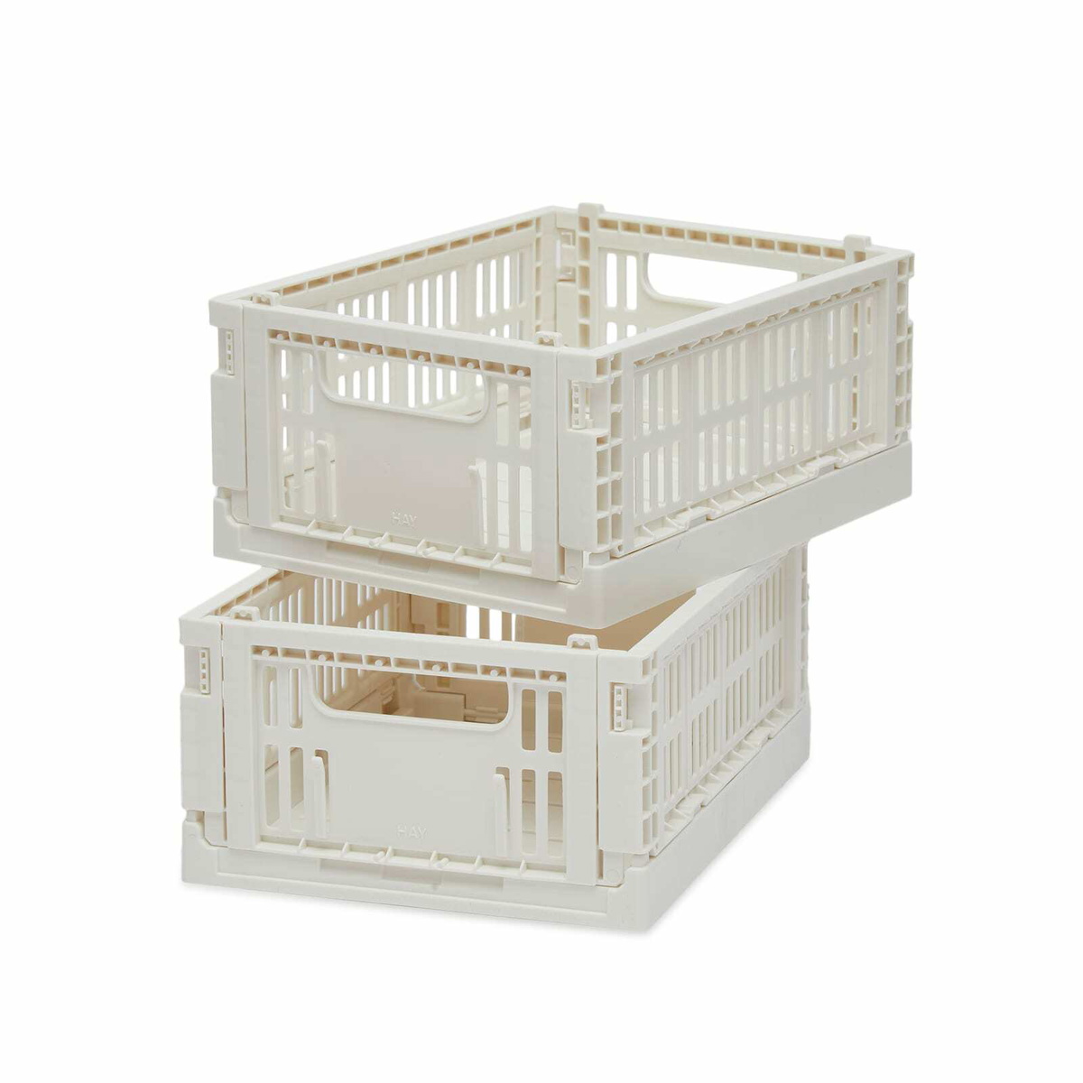HAY Mini Recycled Colour Crate - Set of 2 in Off-White HAY