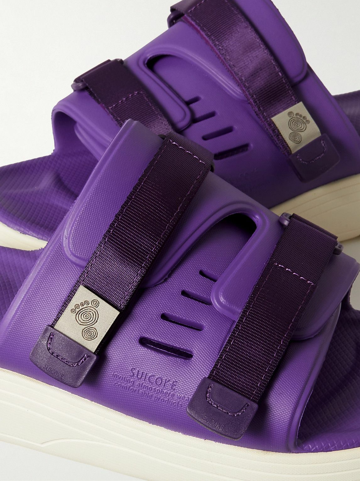 Suicoke - Webbing-Trimmed Rubber Slides - Purple Suicoke