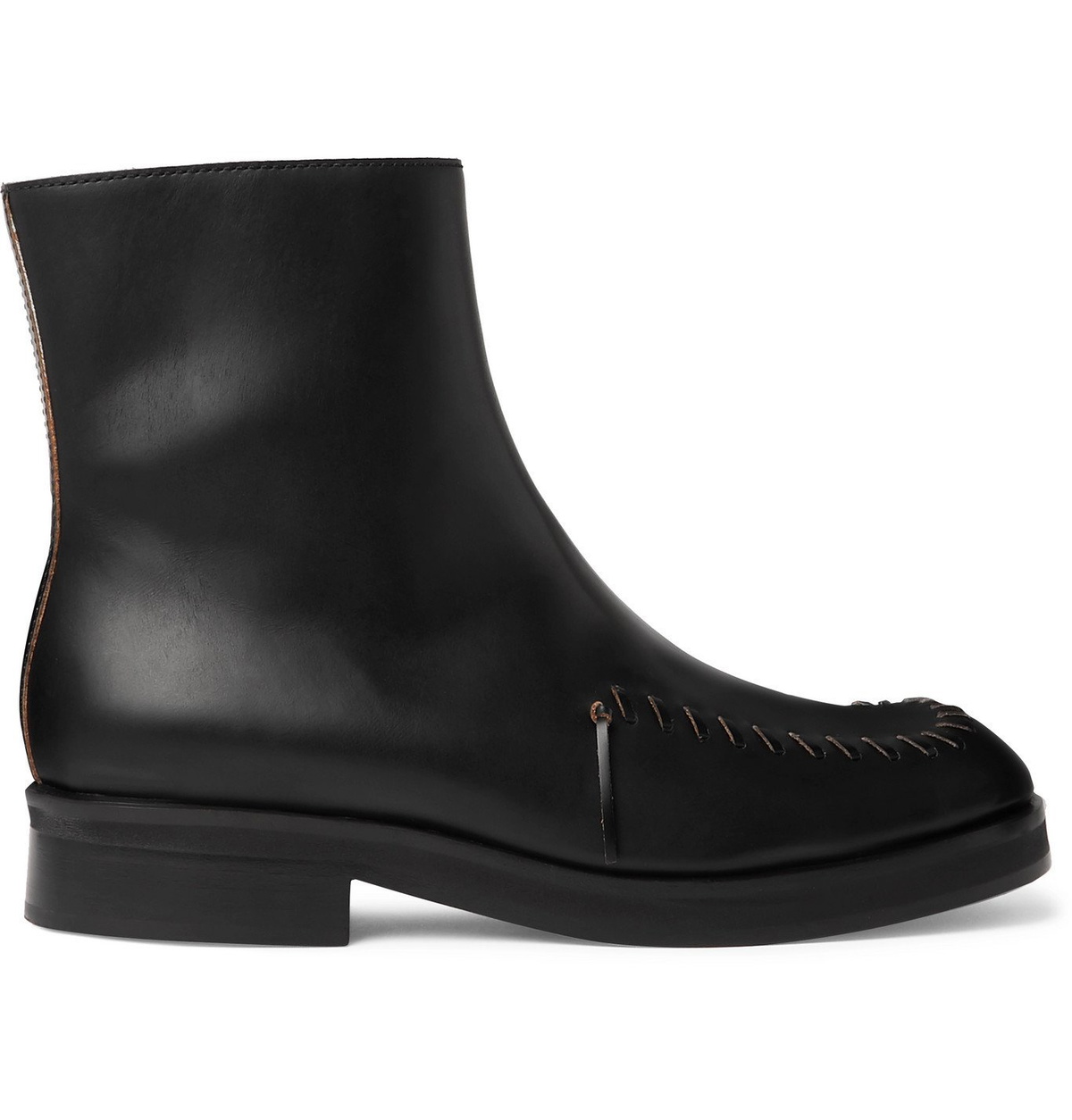 JW Anderson - Whipstitched Leather Chelsea Boots - Black JW Anderson
