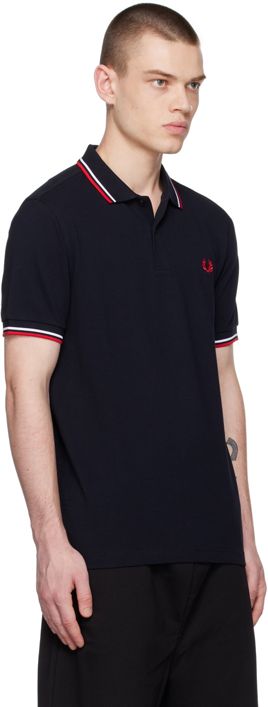 Fred Perry Navy & Red Twin Tipped Polo Fred Perry