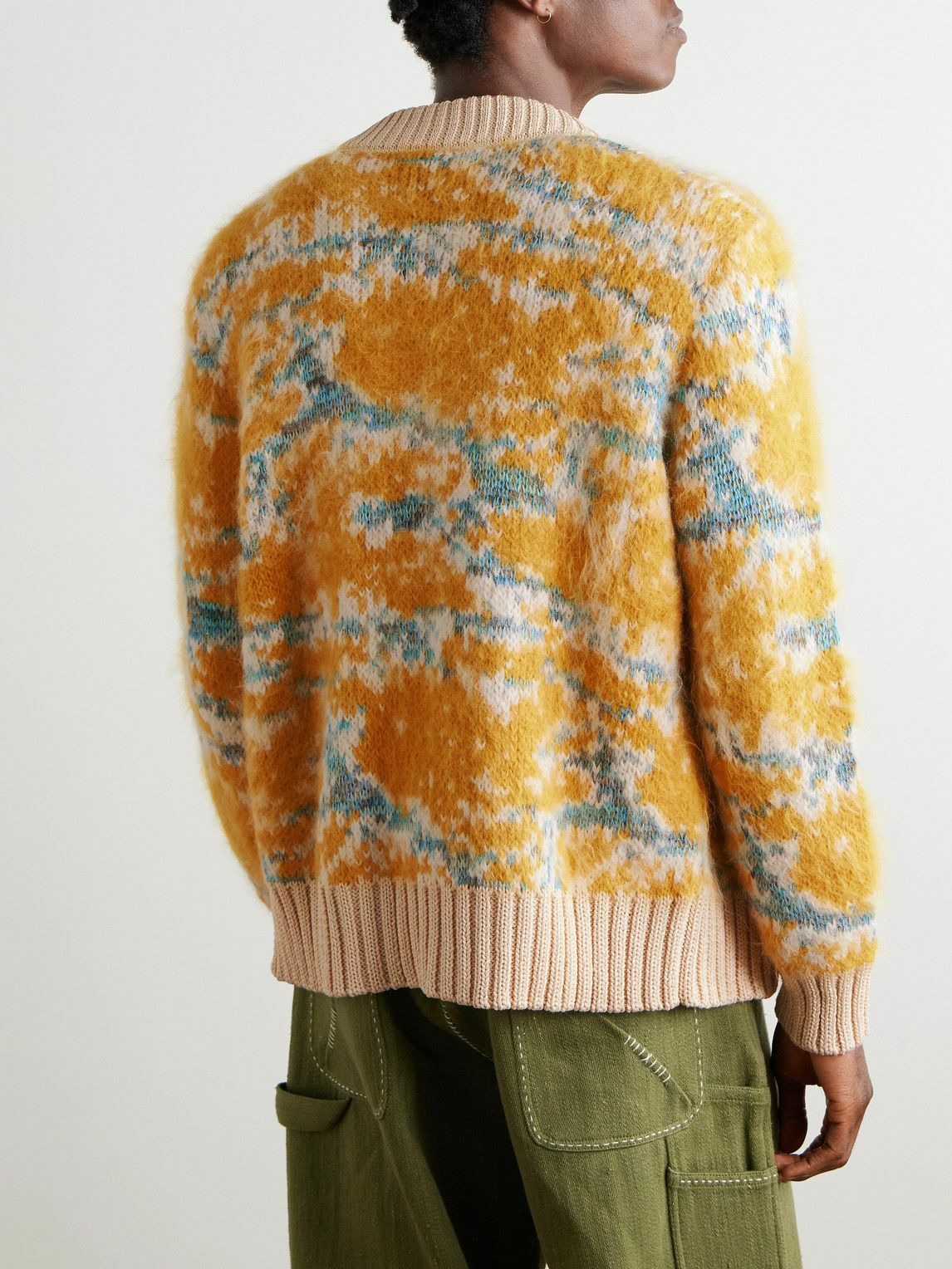 Corridor - Jacquard-Knit Cotton-Blend Cardigan - Yellow Corridor