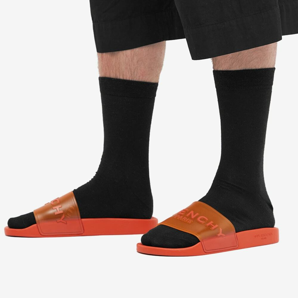 Givenchy Men's Logo Slide Sandal in Dark Orange Givenchy