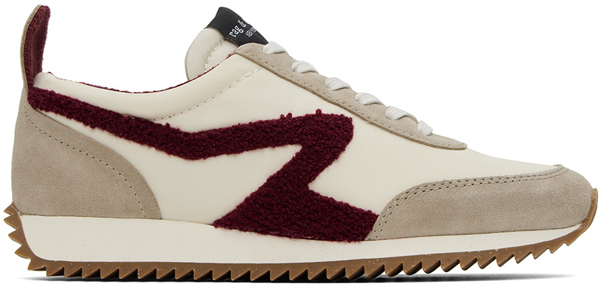 rag & bone Off-White & Burgundy Retro Runner Sneakers Rag and Bone