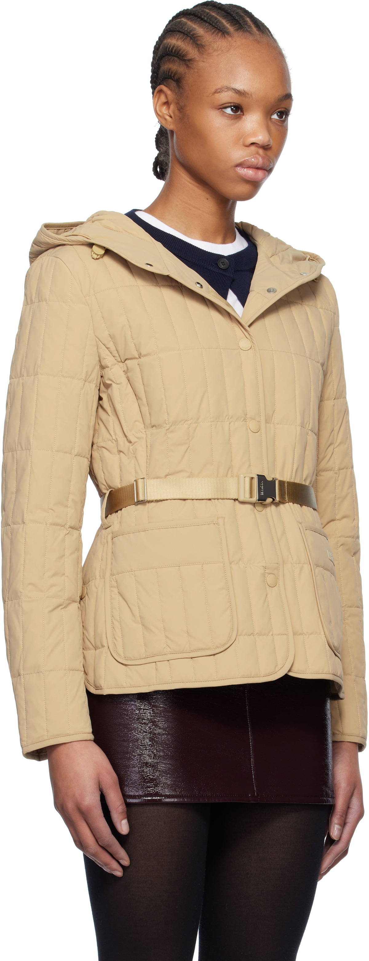 MACKAGE Beige Raja Vertical Quilted Light Down Jacket Mackage