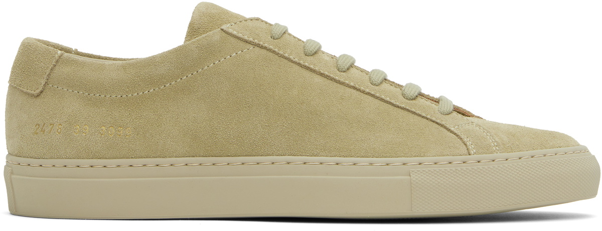 Common Projects Beige Achilles Tonal Suede Sneakers Common Projects