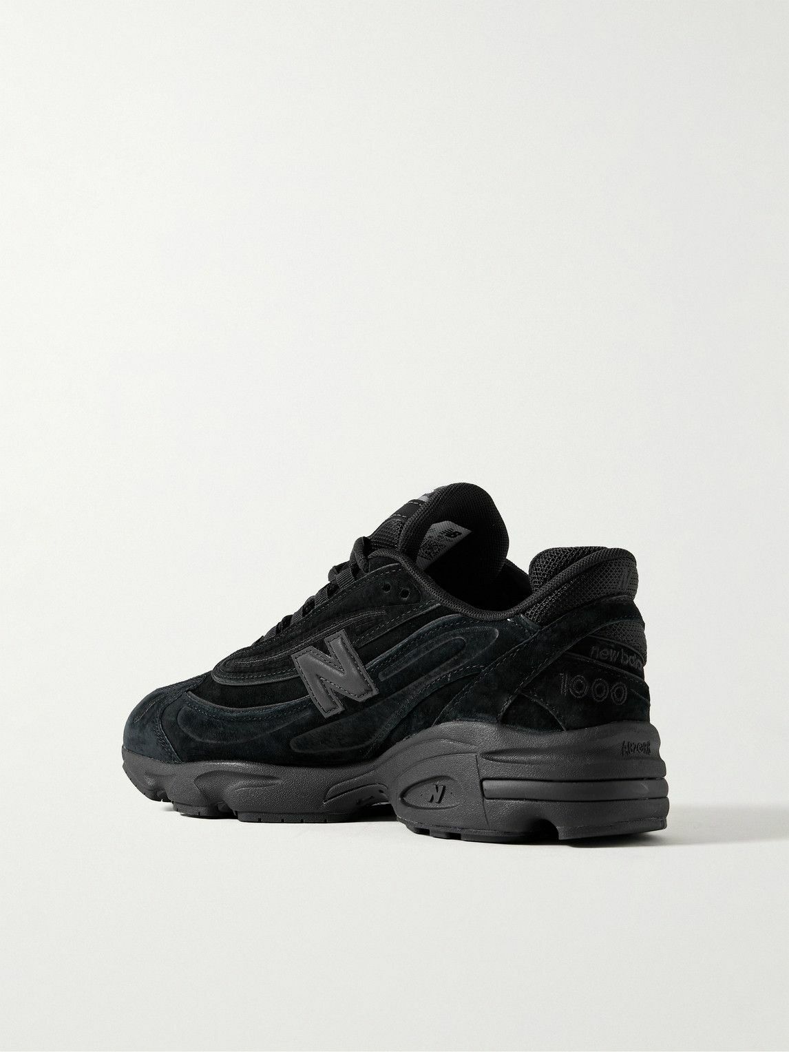 New Balance - M1000 Logo-Appliquéd Mesh and Leather-Trimmed Suede ...