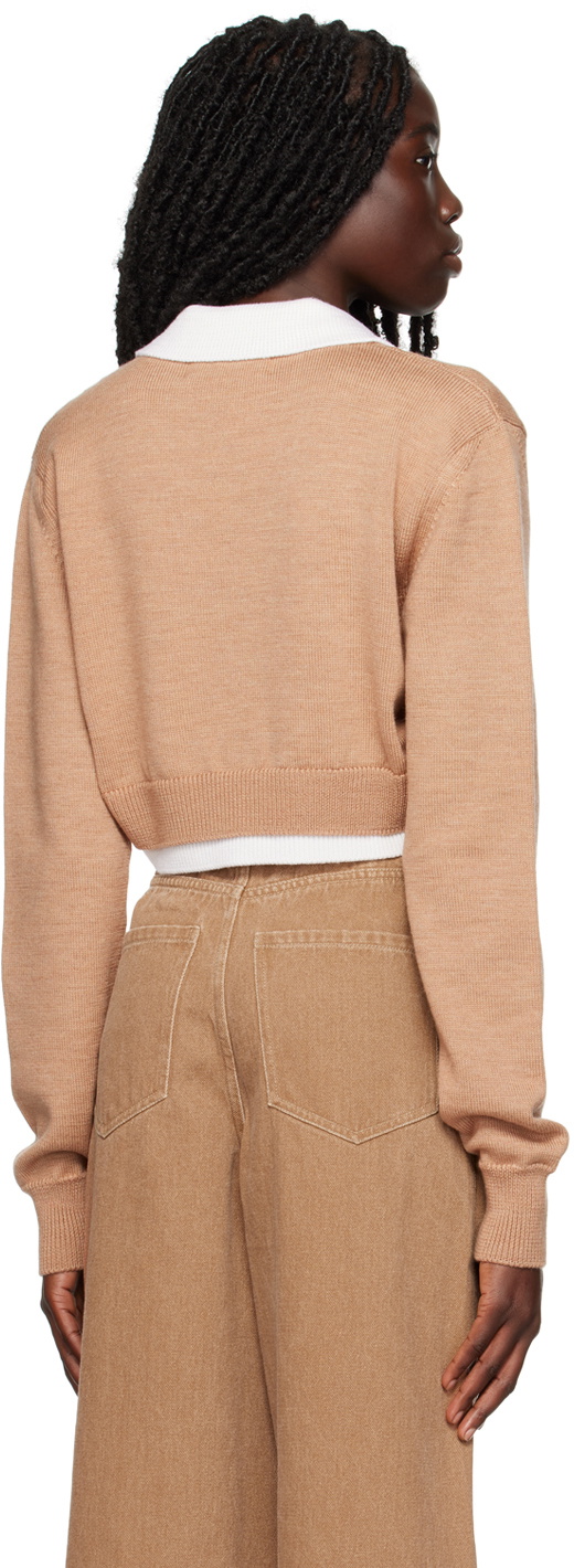 Elleme Beige Zip Collar Sweater