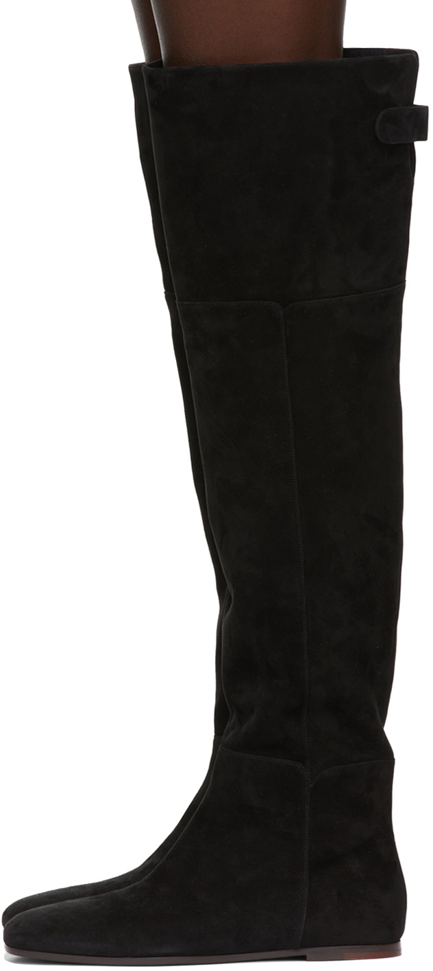 Loro Piana Black Suede Ada Boots Loro Piana