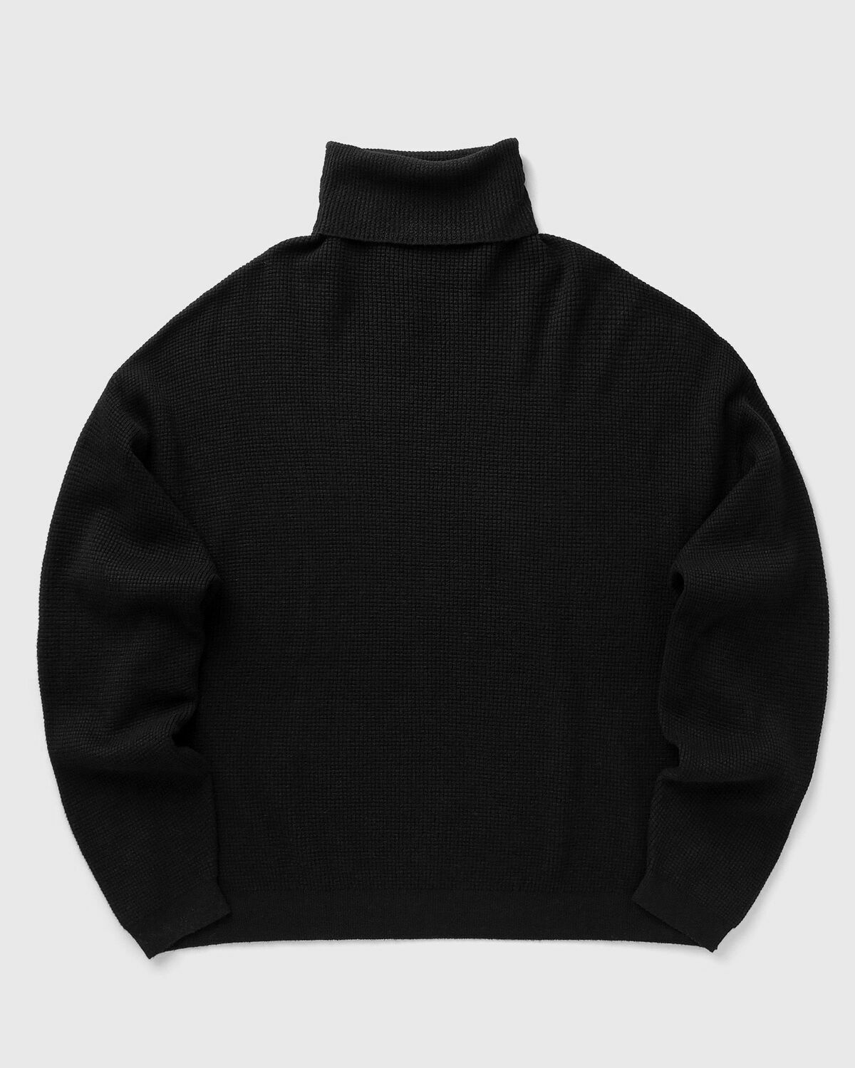 Fear of God Essentials WAFFLE TURTLENECK Black Mens Pullover Fear Of ...