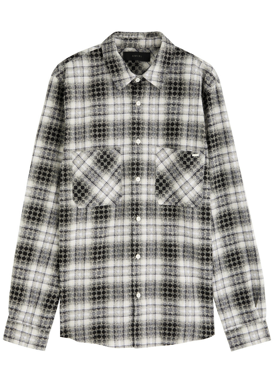 Amiri Logo-monogrammed Checked Cotton Shirt Black Amiri