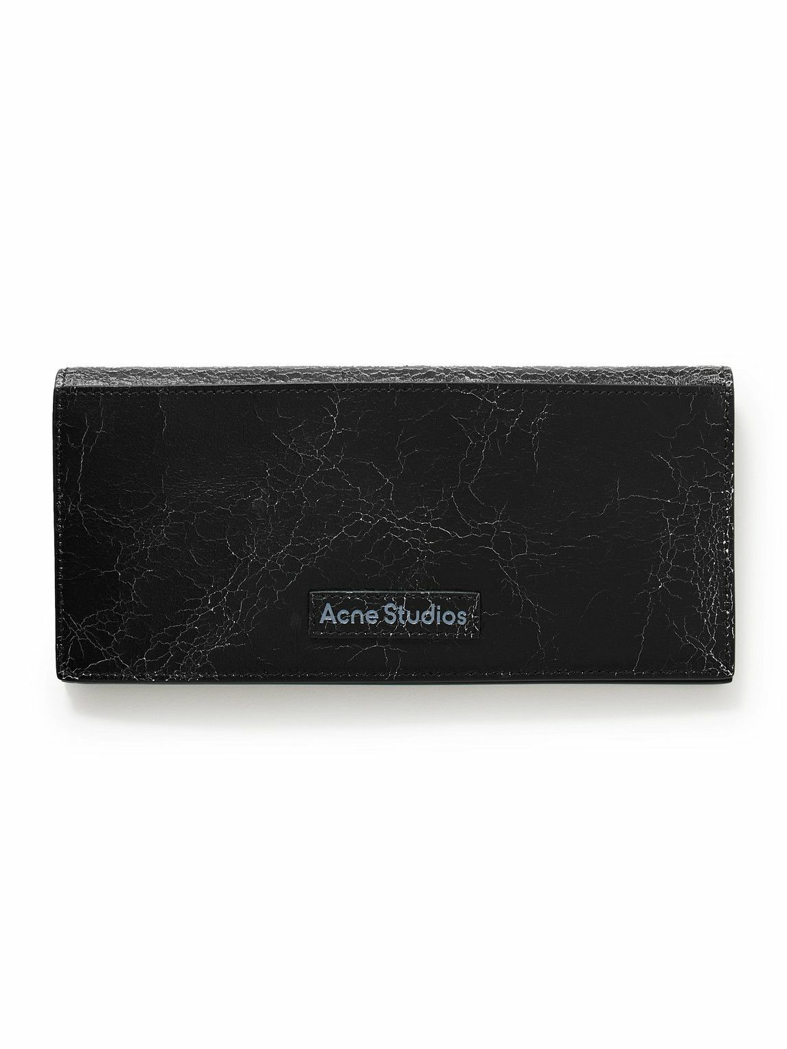 Acne Studios - Logo-Print Cracked-Leather Bifold Wallet Acne Studios