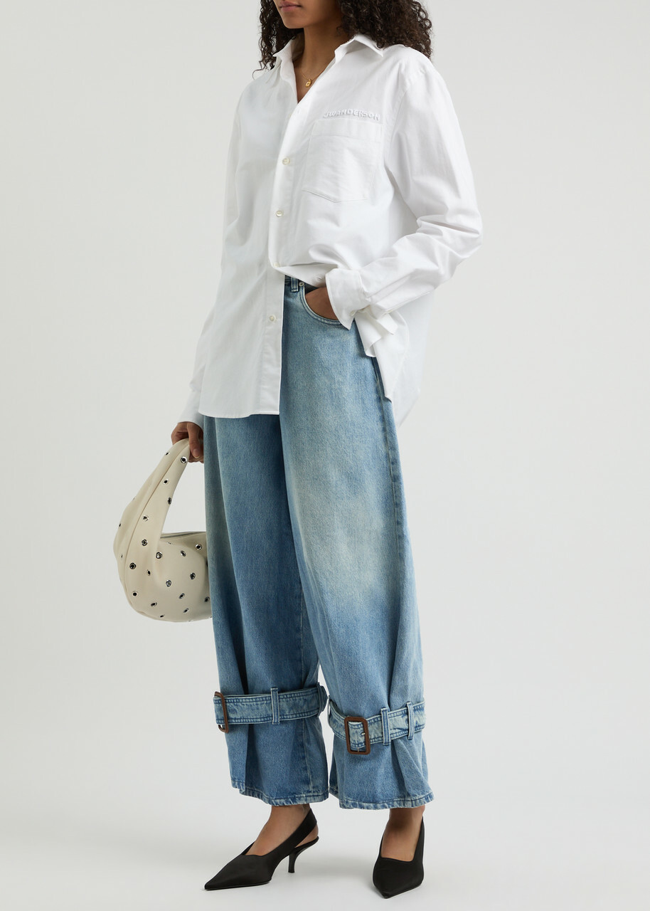 JW Anderson Buckled Barrel-leg Jeans Light Blue JW Anderson