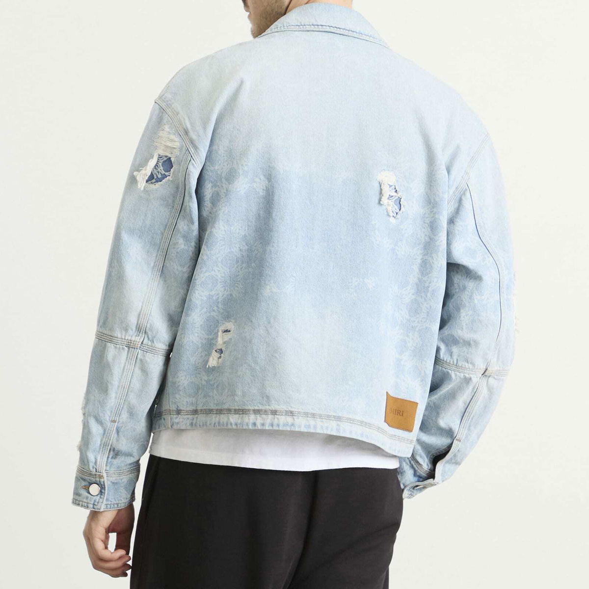 AMIRI Men's Denim Repair Work Jacket in Faded Indigo Amiri