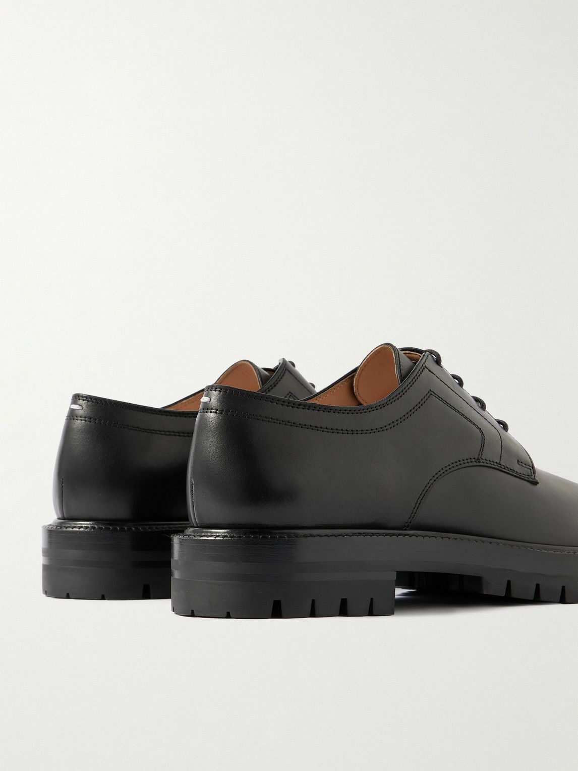 Maison Margiela - Tabi Split-Toe Leather Derby Shoes - Black Maison ...
