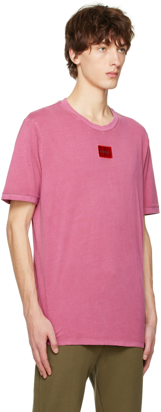Hugo Pink Patch T-Shirt Hugo Boss