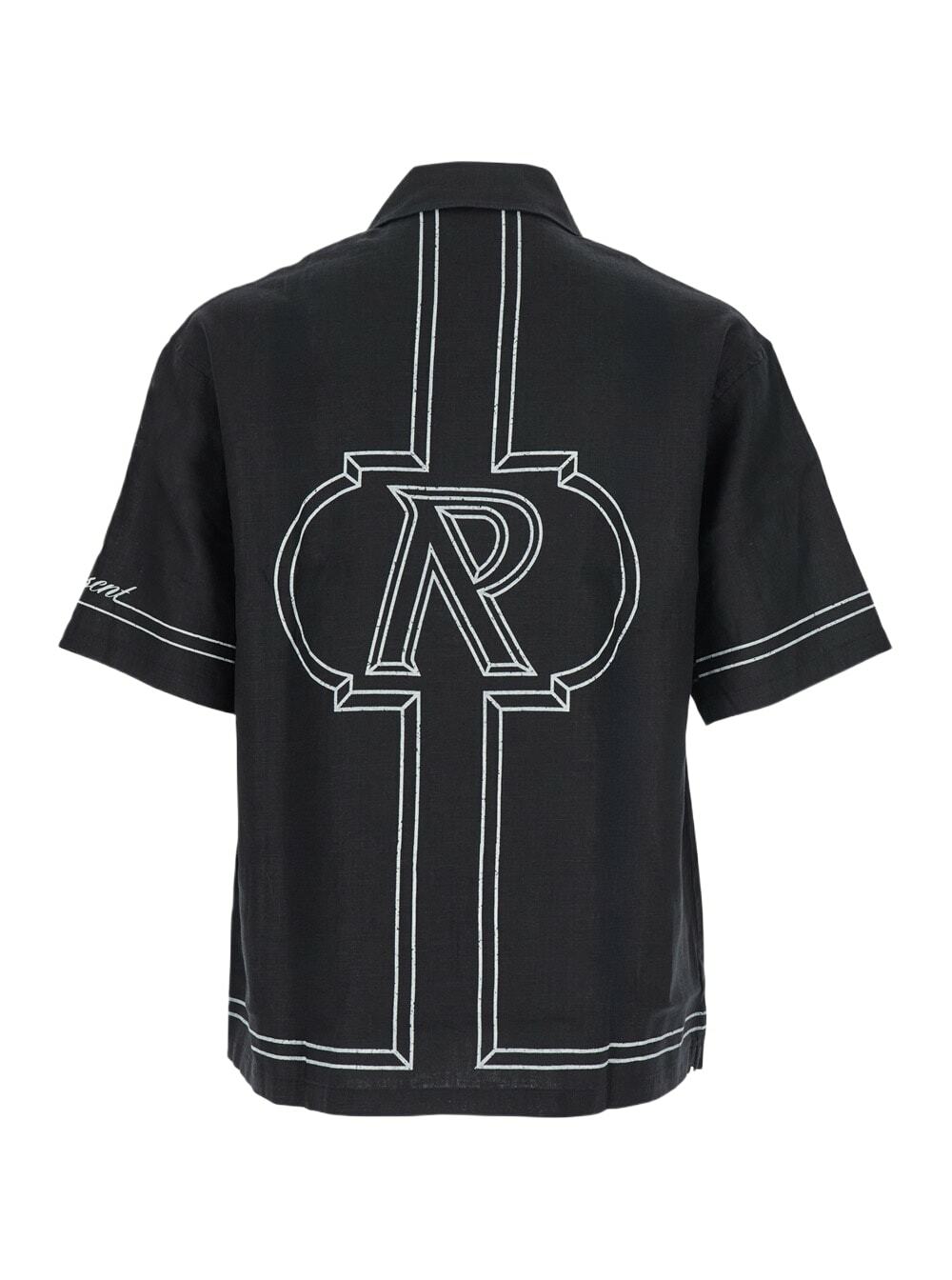 REPRESENT Black Shirt With Logo Embroidery On Front And Rear And ...