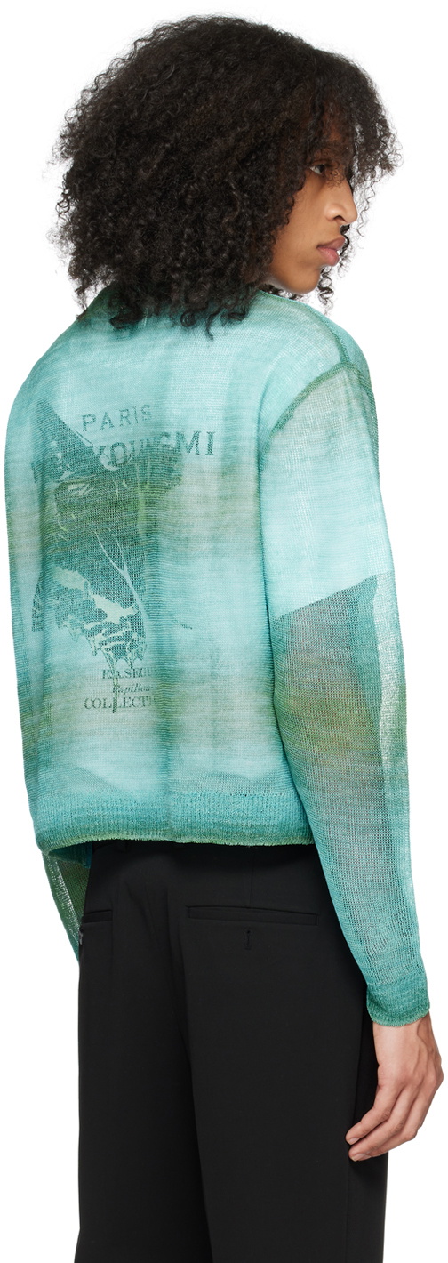 Wooyoungmi Blue & Green Gradient Stripe Sweater Wooyoungmi