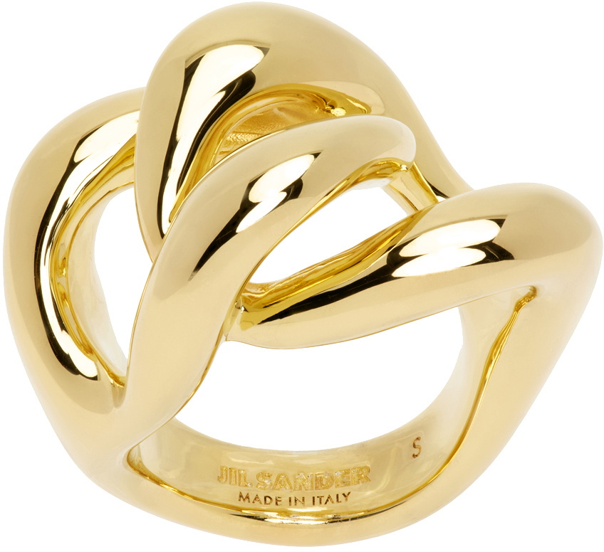 Jil Sander Gold Curb Chain Ring Jil Sander