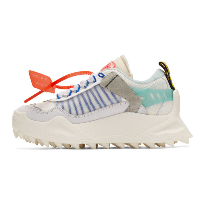 Off-White White and Blue Odsy-1000 Sneakers Off-White