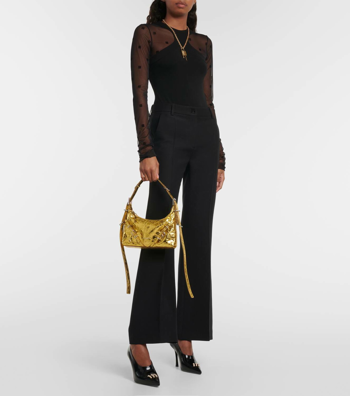 Givenchy Voyou Mini metallic leather shoulder bag Givenchy