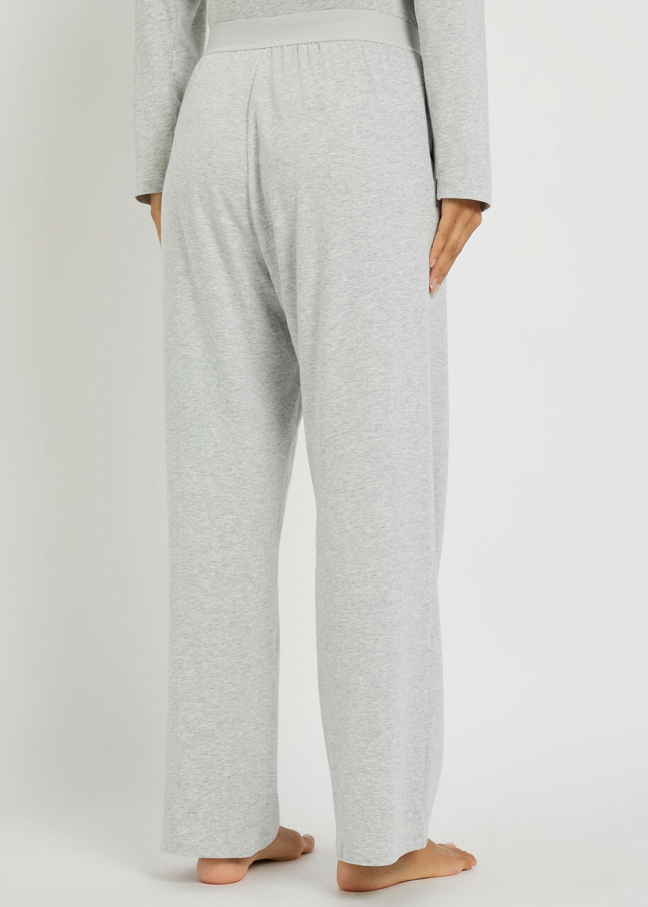 Skims Modal-blend Wide-leg Trousers Light Grey SKIMS