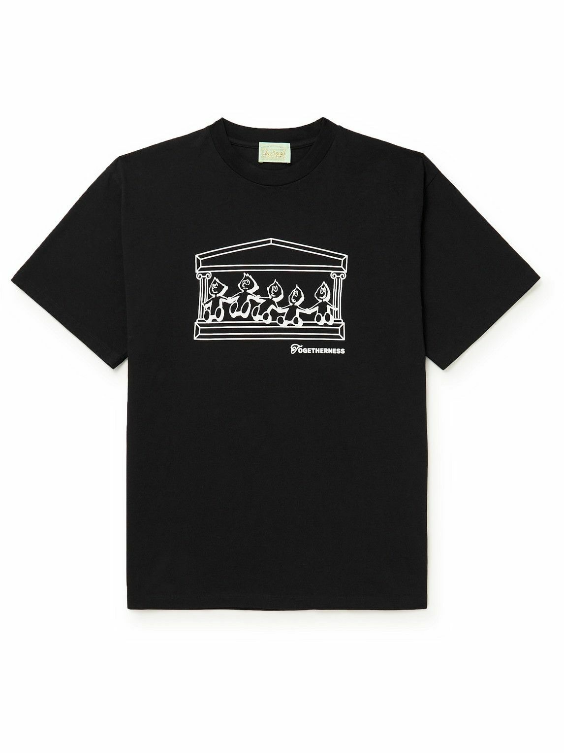 Aries - Togetherness Printed Cotton-Jersey T-Shirt - Black ARIES