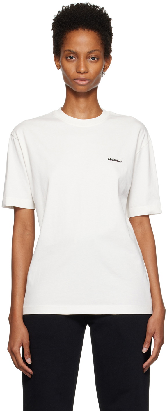 AMBUSH Three-Pack Off-White Embroidered T-Shirt Ambush