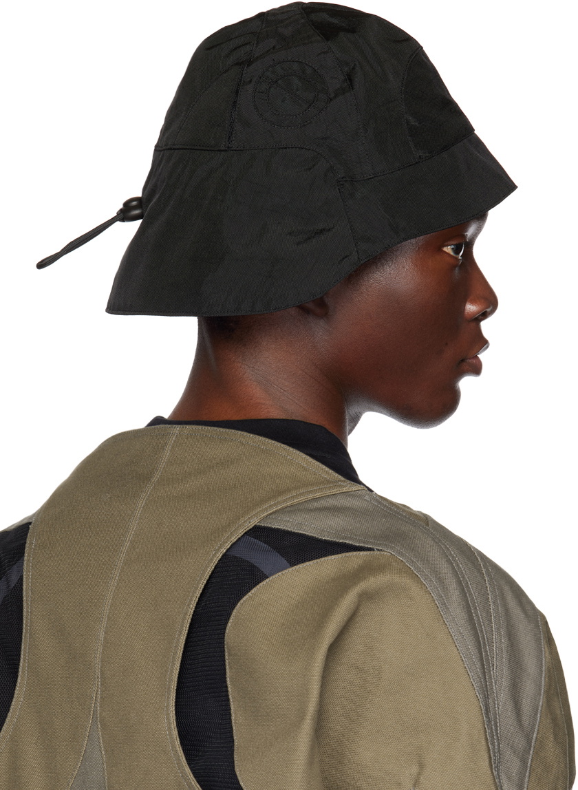 HOKITA Black Drawstring Bucket hat