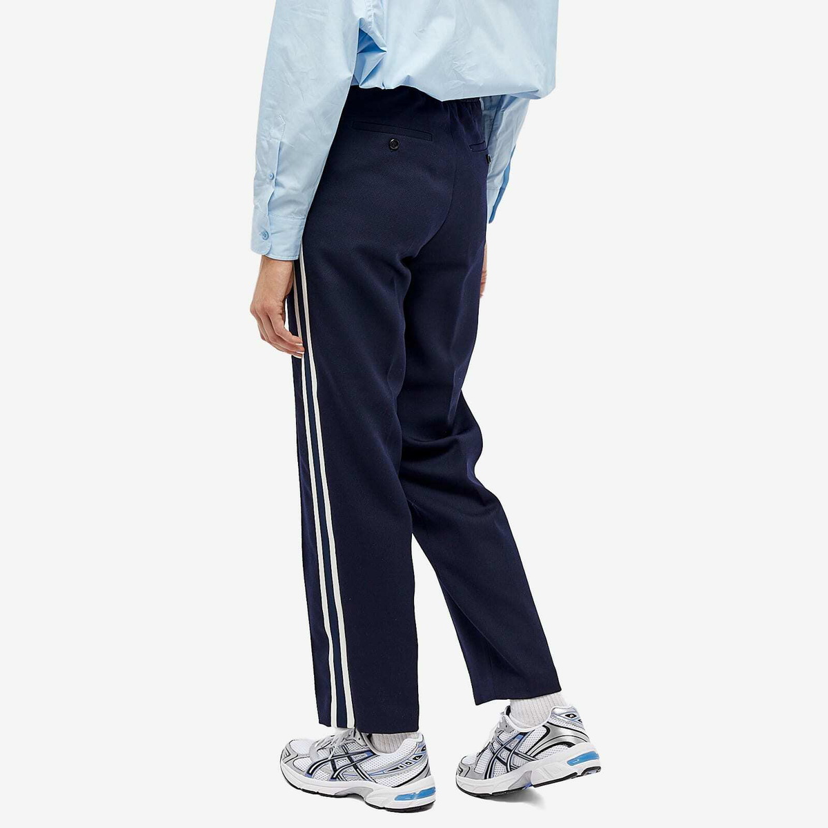 AMI Women's Ribbon Track Pant in Nautic Blue AMI