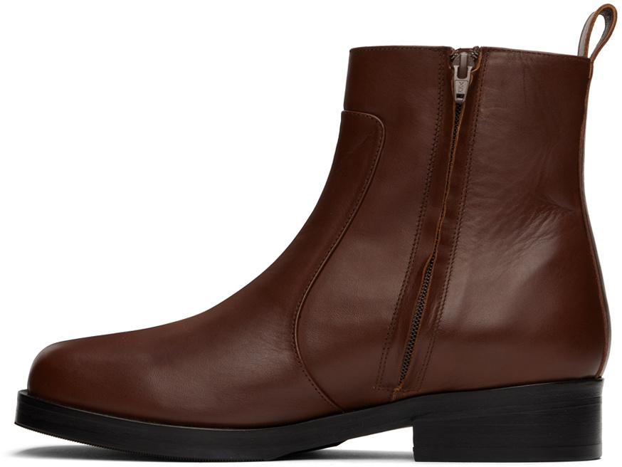 Studio Nicholson Brown Square Boots Studio Nicholson