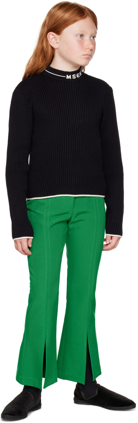 MSGM Kids Kids Green Flared Trousers