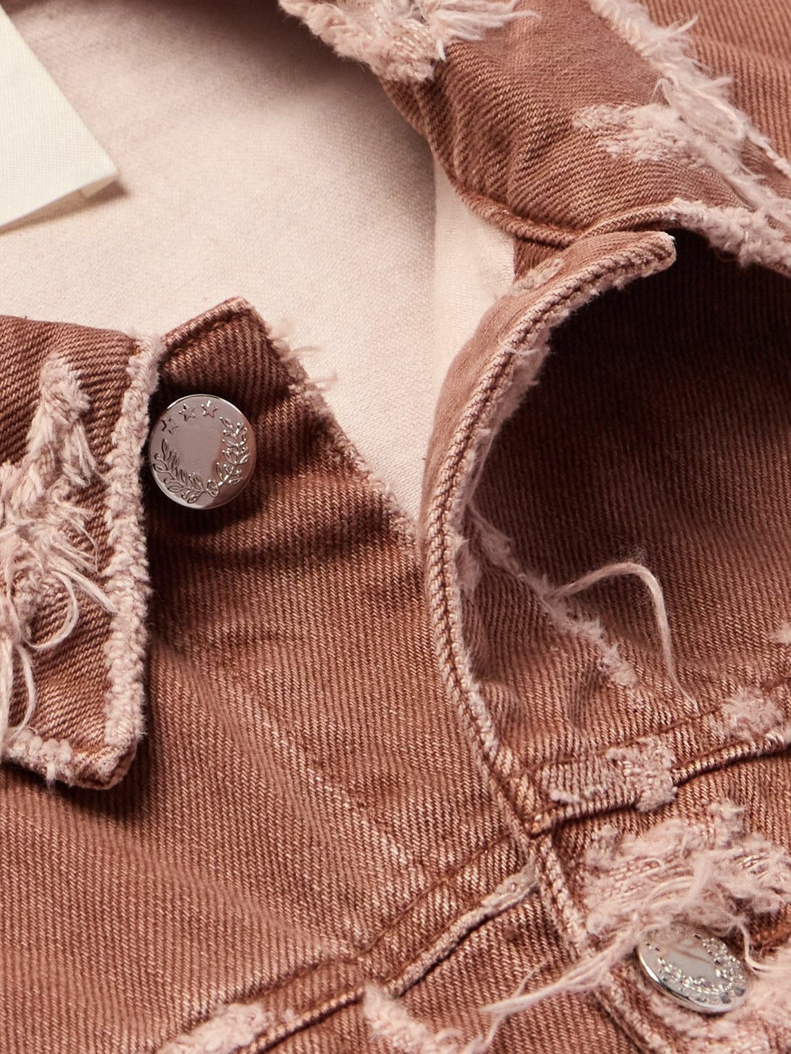 Séfr - Benicio Distressed Denim Jacket - Red Séfr