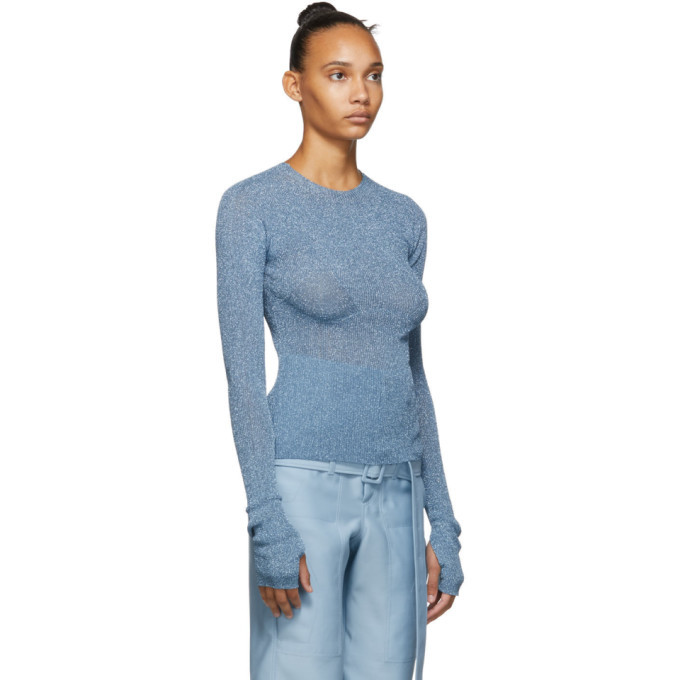 Lanvin Blue Metallic Sweater Lanvin