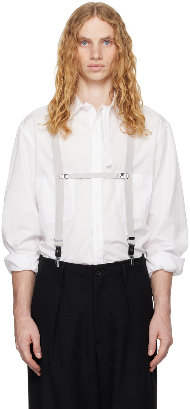 YOHJI YAMAMOTO Off-White Operon 2Way Suspenders Yohji Yamamoto