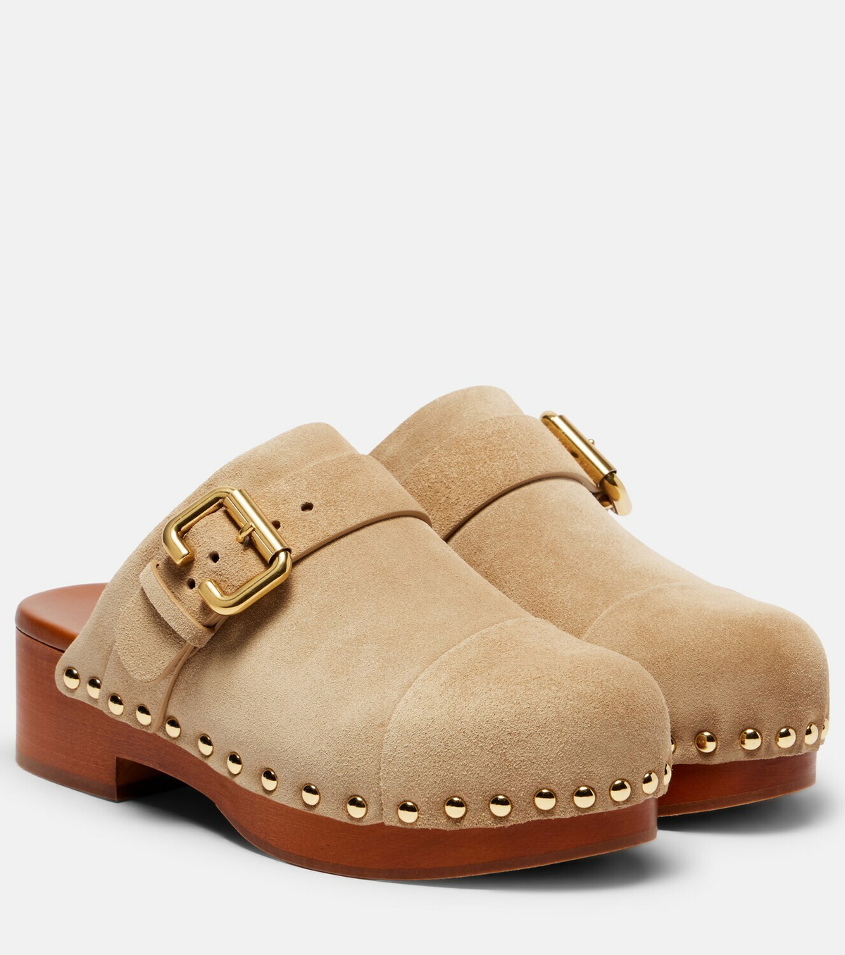 Chloé Jeannette 40 embellished suede clogs Chloe