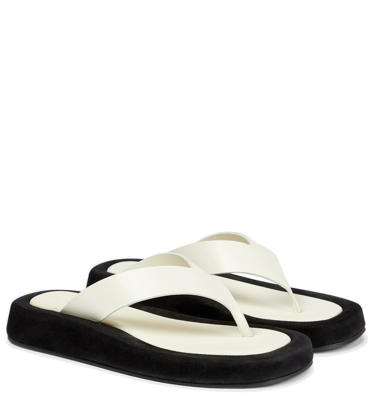 The Row - Ginza leather and suede thong sandals The Row
