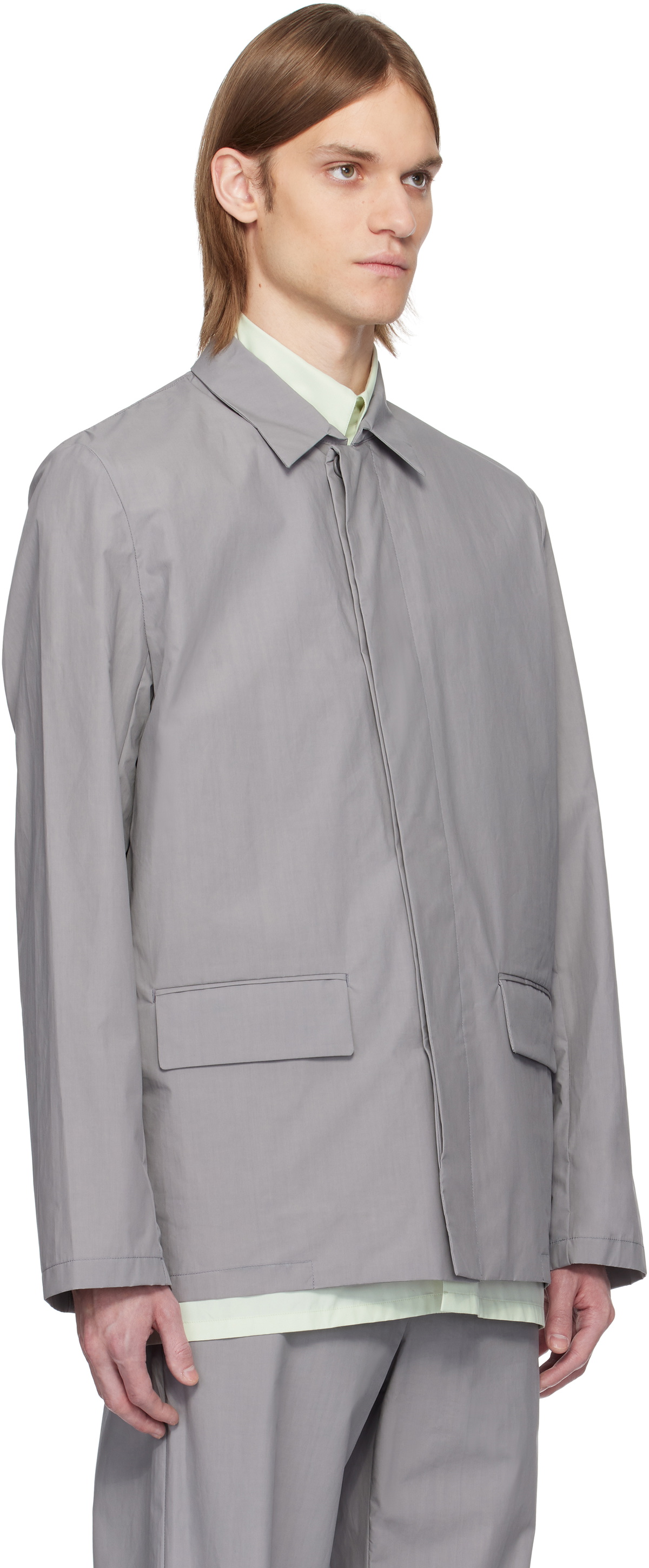 Rier Gray Waxed Cotton Jacket Rier
