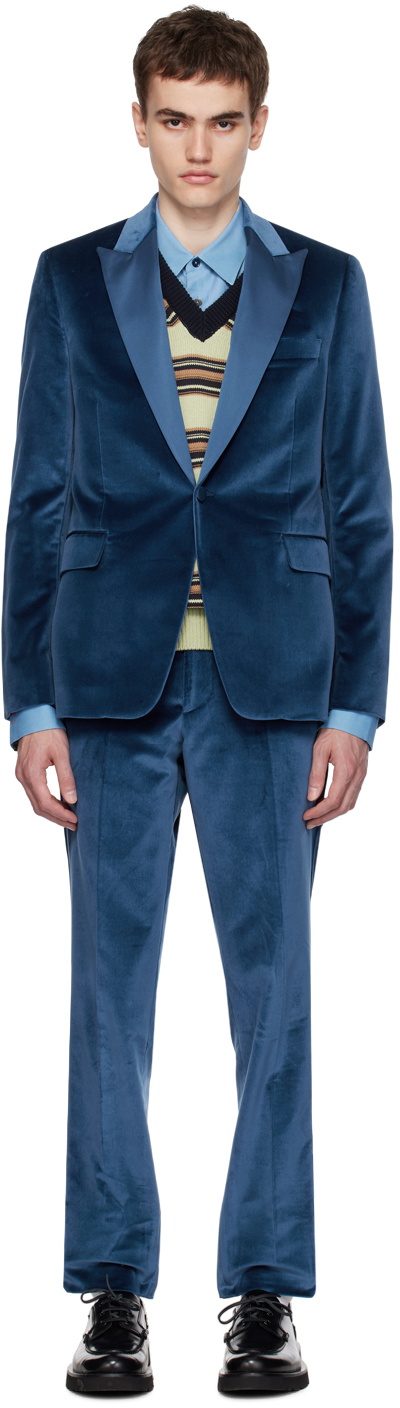 Paul Smith Blue Peaked Lapel Suit Paul Smith