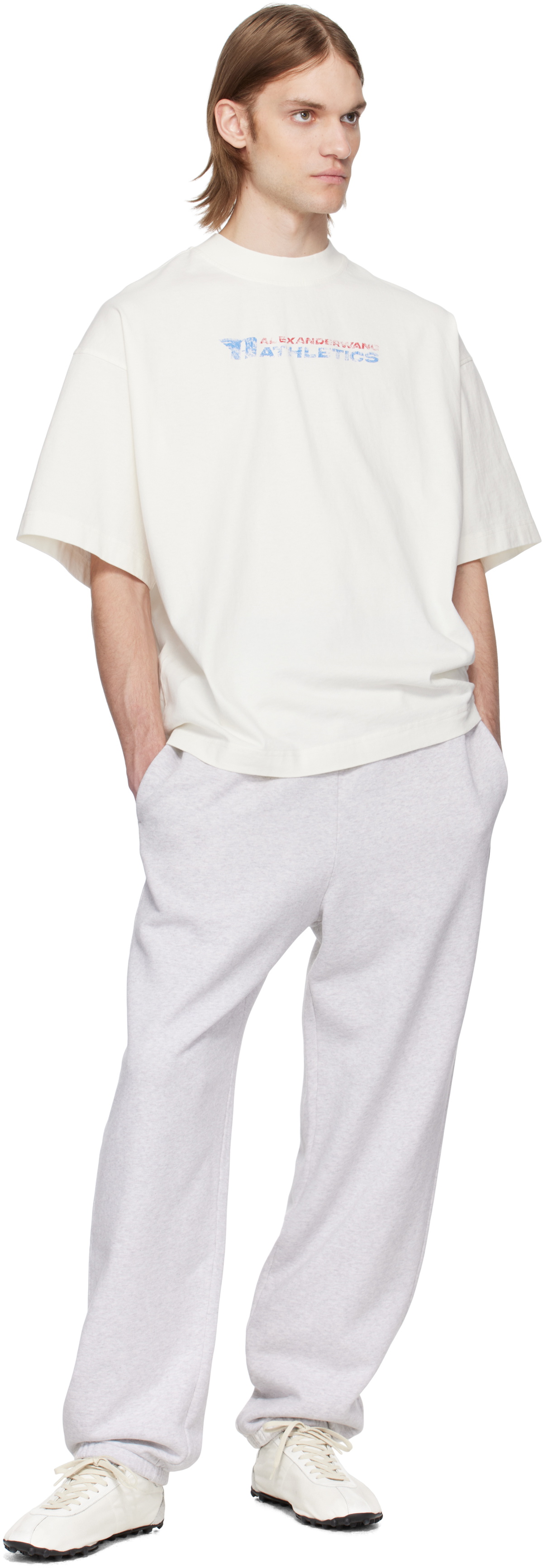 Alexander Wang White Logo-Print Cotton T-shirt Alexander Wang
