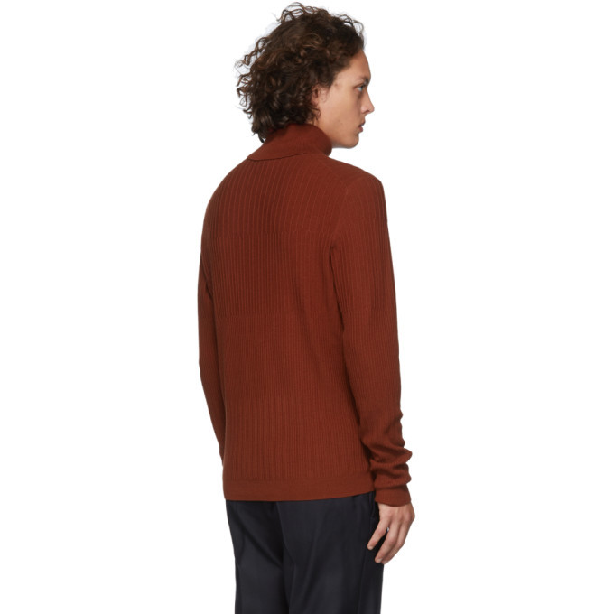 Hugo Orange Wool Degrade Rib Extra Slim Fit Turtleneck Hugo Boss