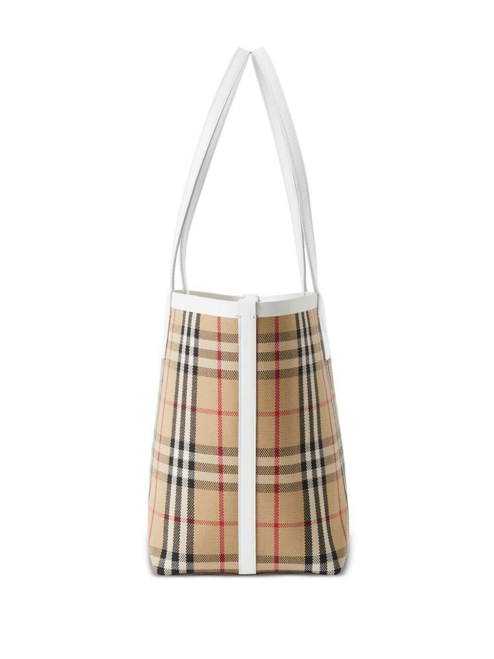 BURBERRY - Check Motif Small Tote Bag Burberry