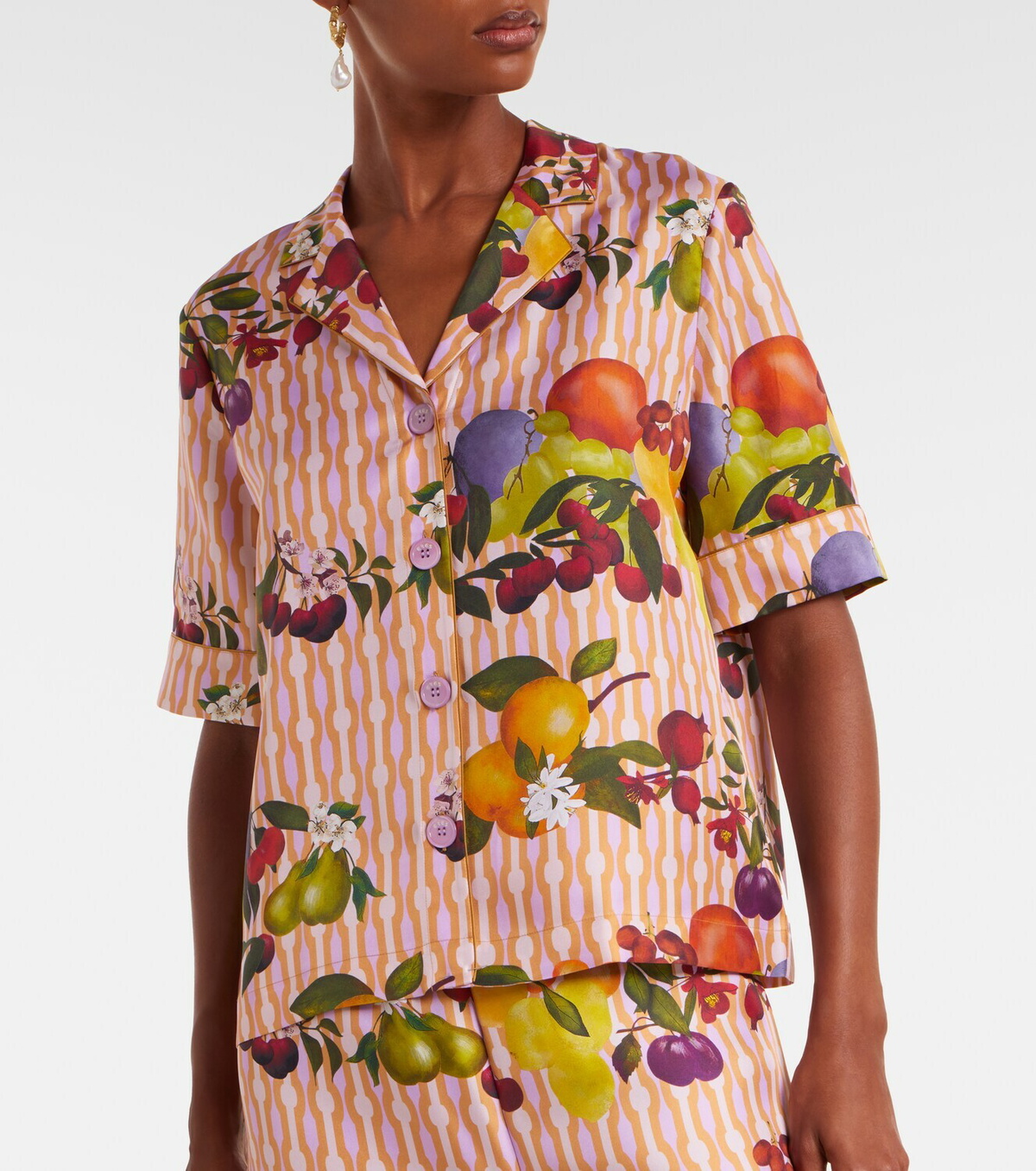 Eres Cherry printed silk twill shirt ERES