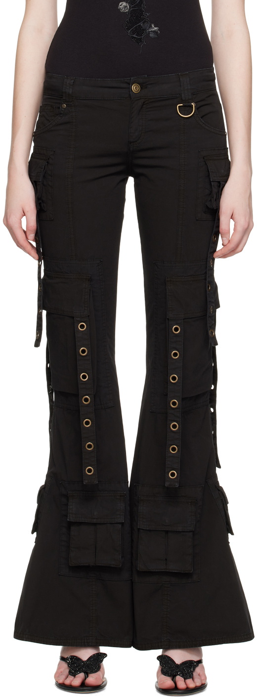 Blumarine Black Bell Bottom Trousers Blumarine