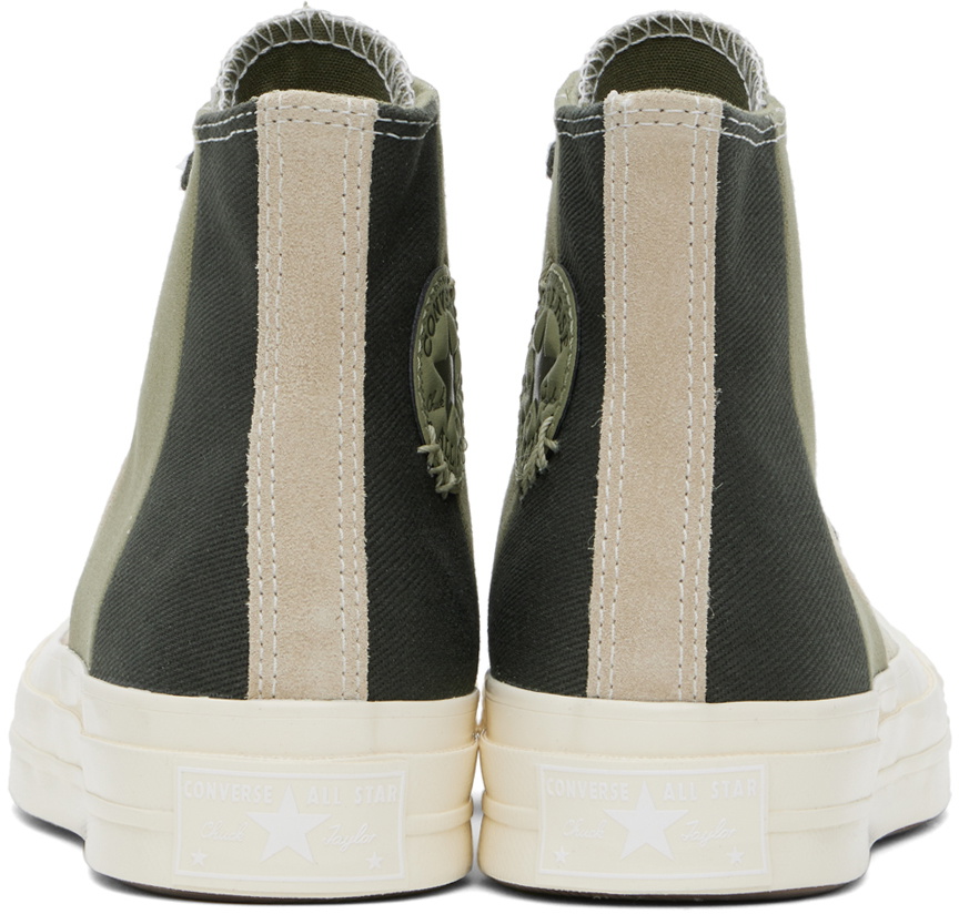 Converse Taupe & Green Chuck 70 Patchwork Suede Sneakers Converse