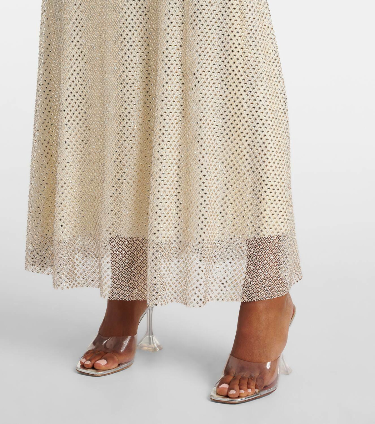 Self-Portrait Embellished fishnet midi dress Self-Portrait