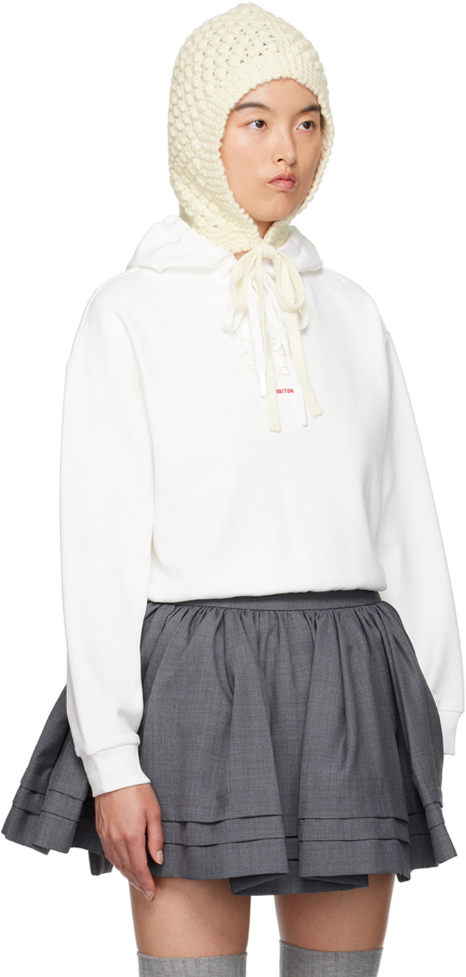 SHUSHU/TONG White Embroidered-Logo Hoodie Shushu/Tong