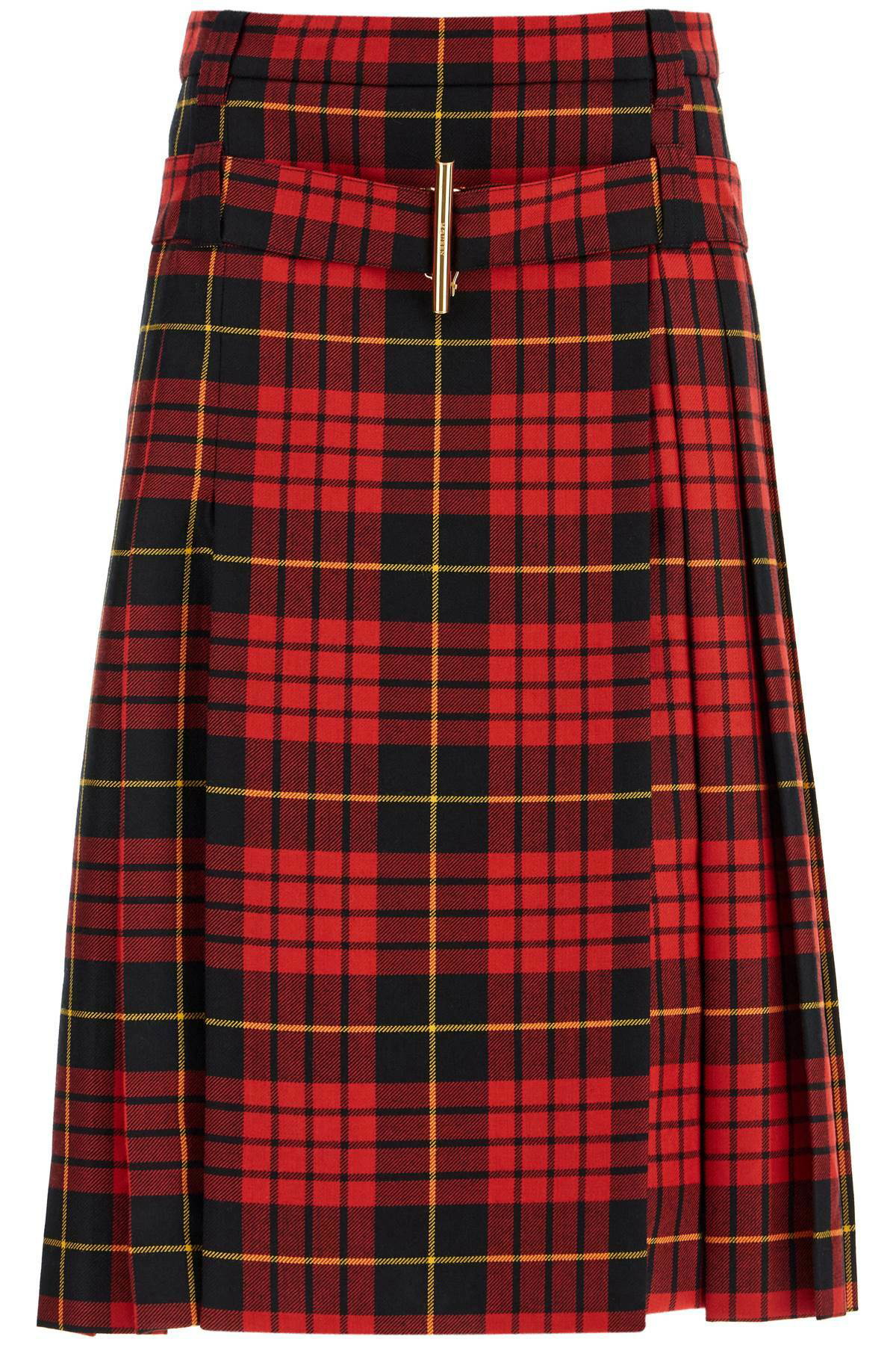 ALEXANDER MCQUEEN plaid pleated skirt with Red Alexander McQueen