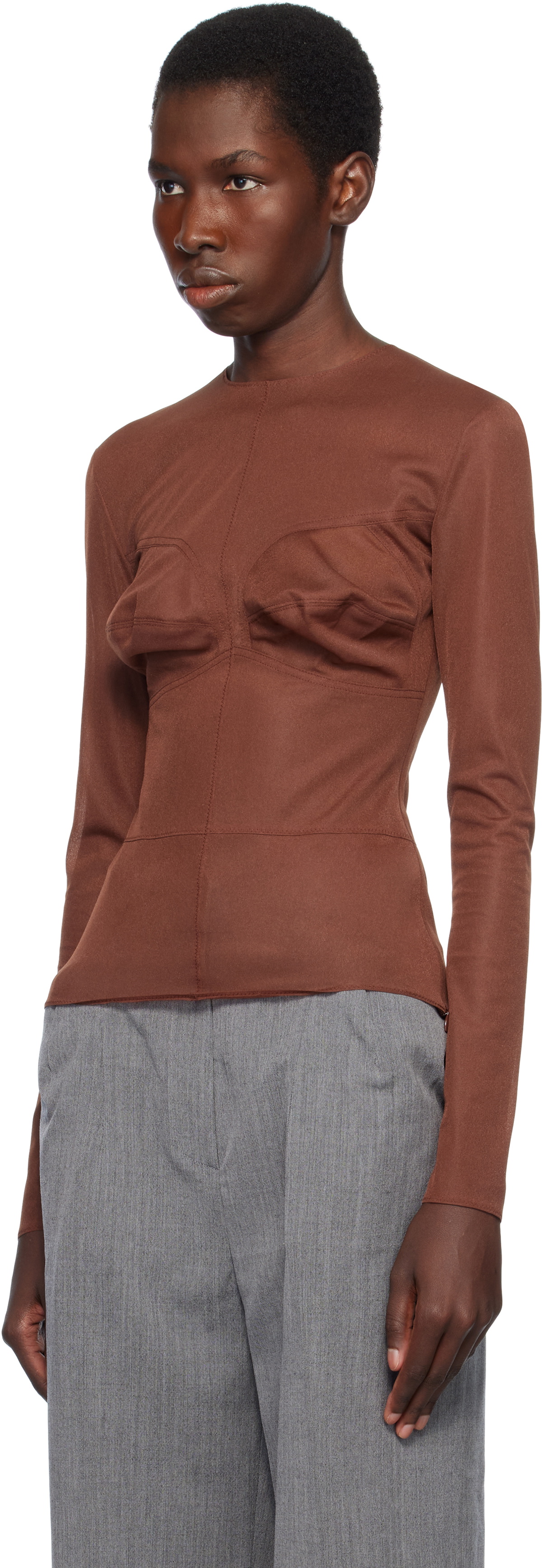 Pushbutton Brown Dummy Shaped Mesh Top Pushbutton