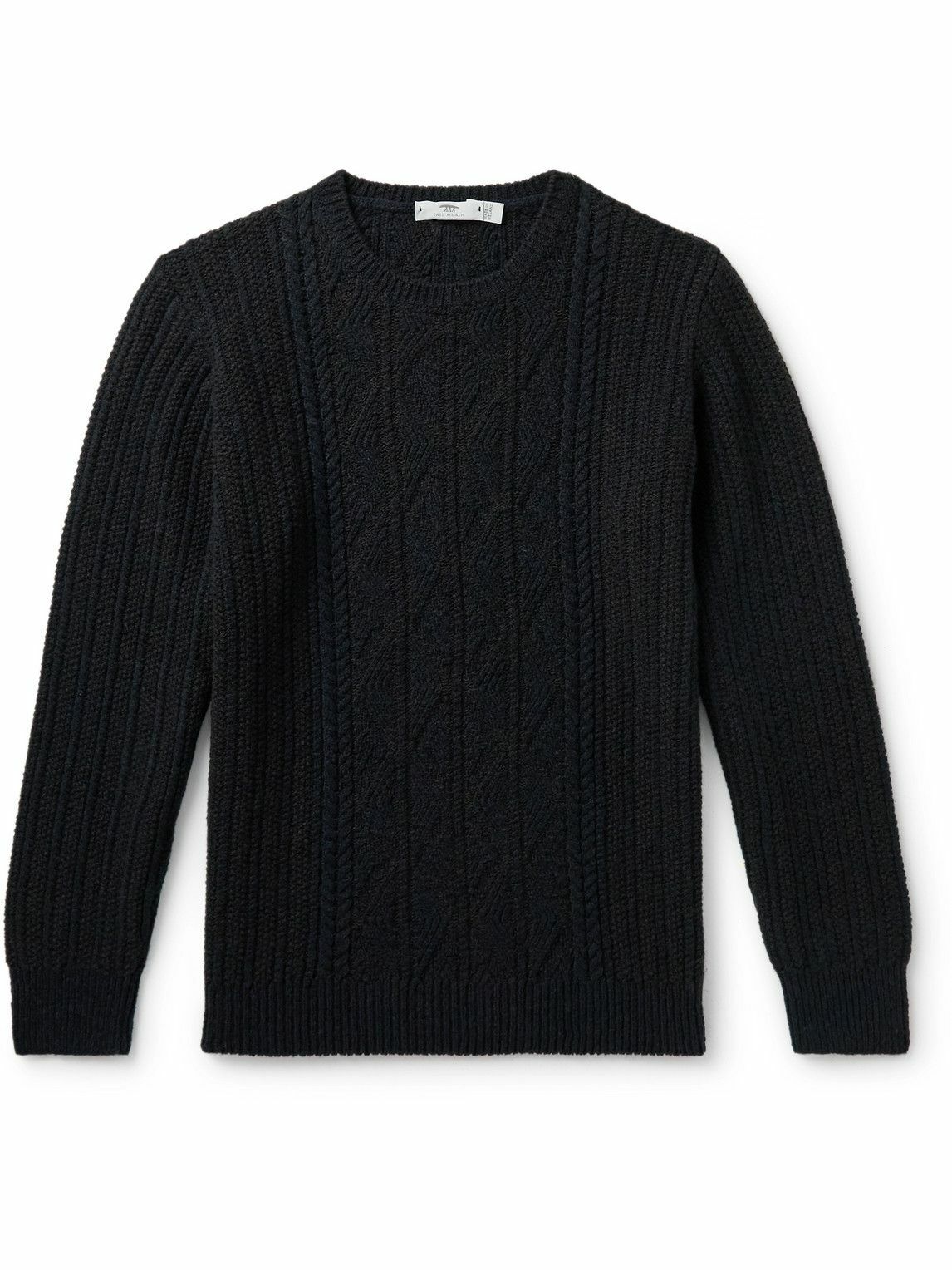 Inis Meáin - Aran-Knit Merino Wool and Cashmere-Blend Sweater - Blue ...