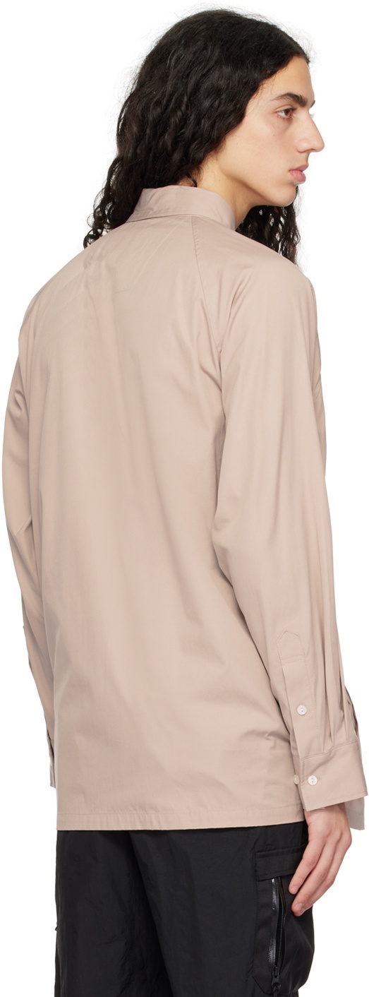 meanswhile Tan Trinity Cloth Overlap Shirt